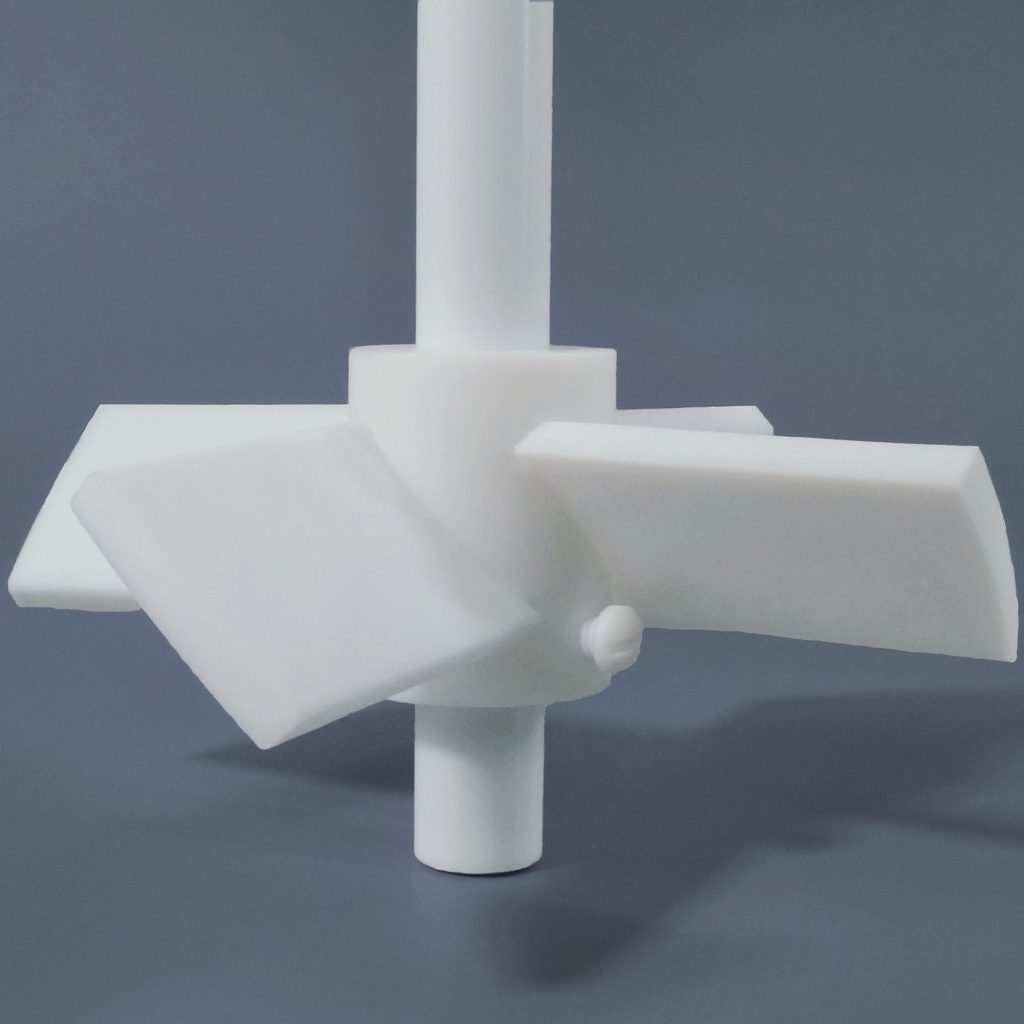 Axial Flow PTFE Agitator, Four 45° & 60° Blades, 19mm - Scientific Machine