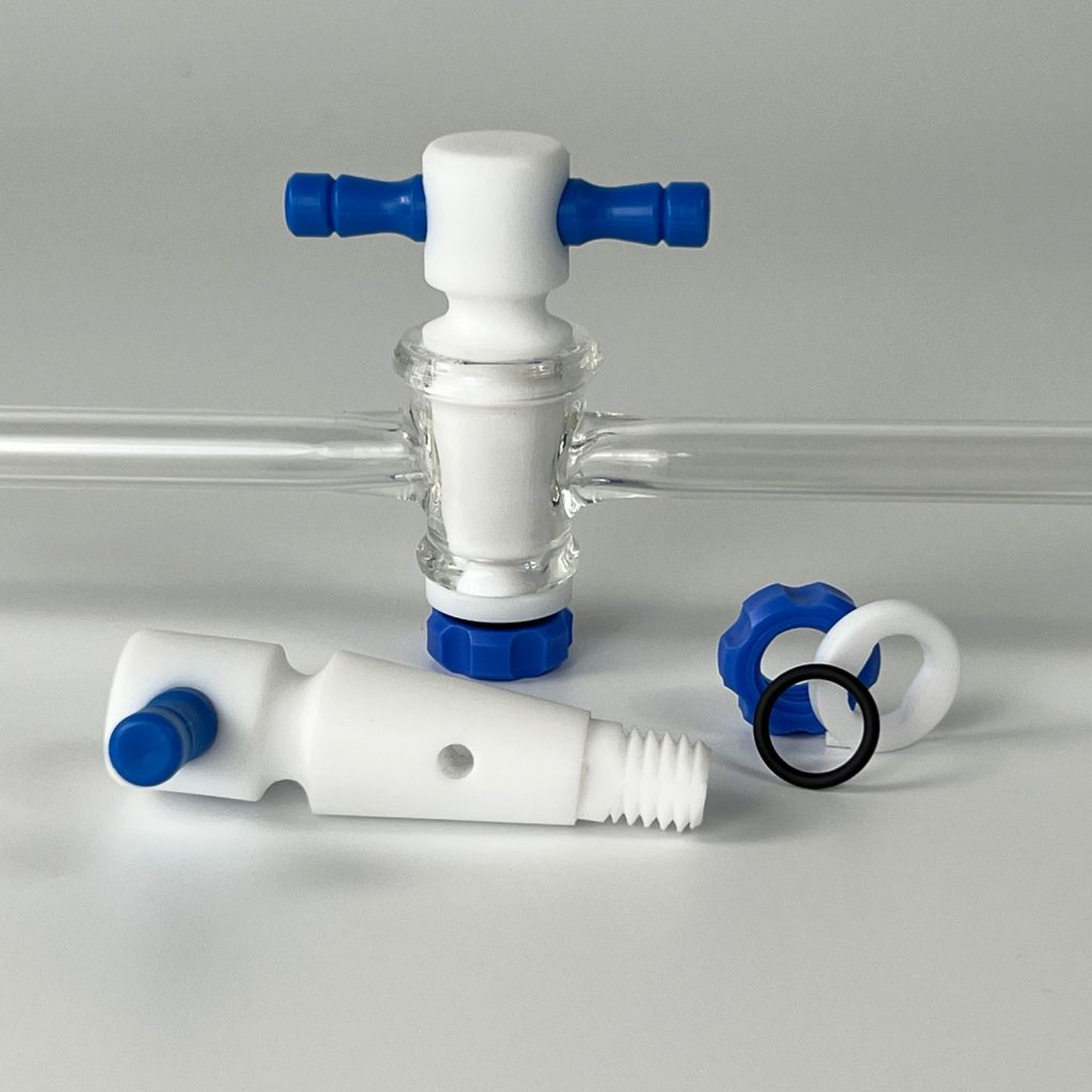 Straight Bore PTFE Stopcock Plugs with Glass barrel with Side Arms ...