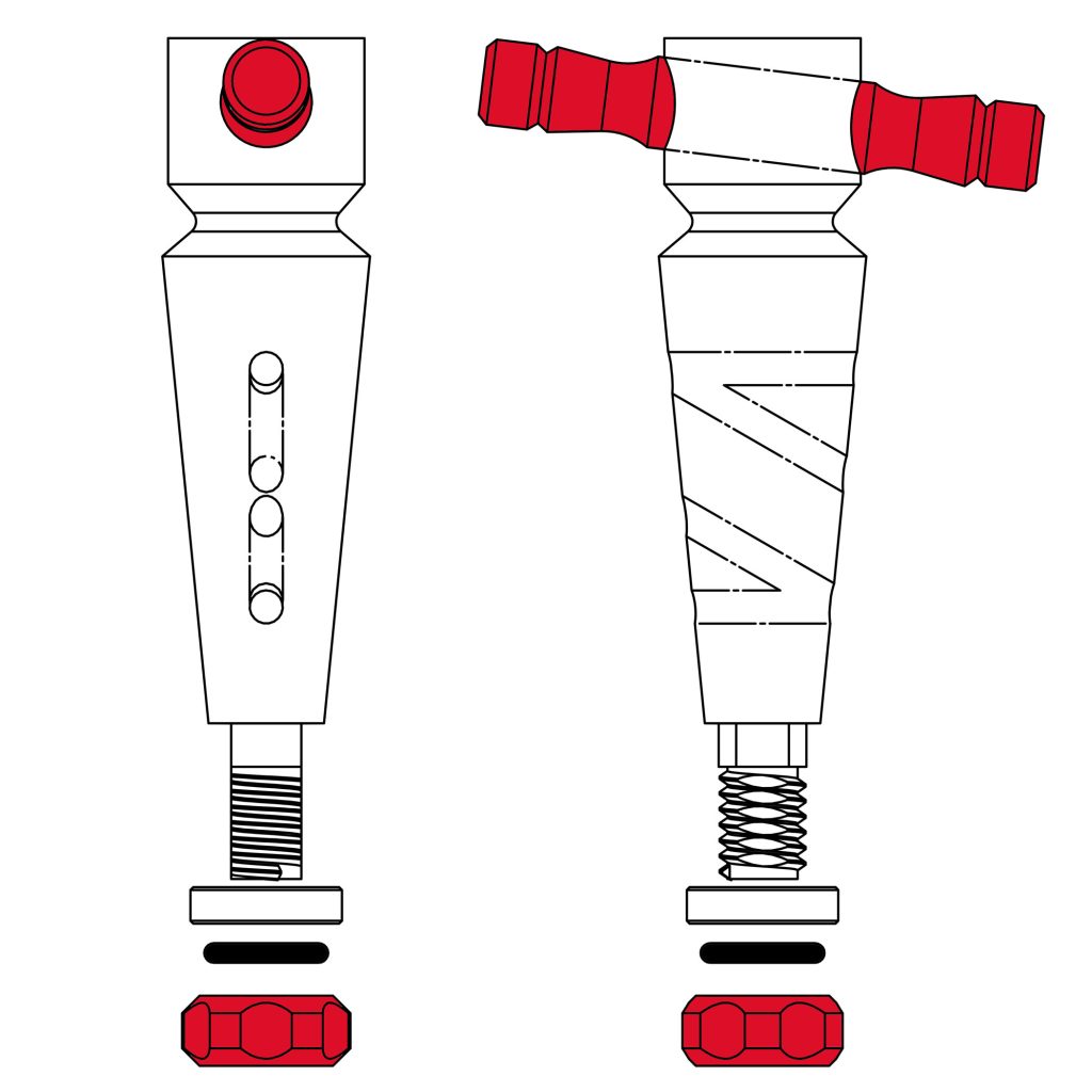 PTFE Stopcock Plugs - 4 way- Double V bore to allow connection of any ...