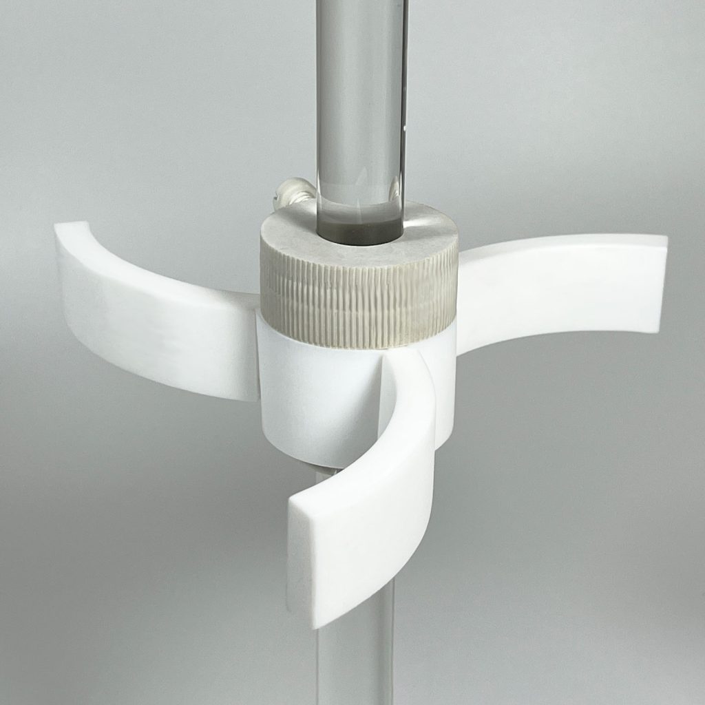 PTFE Propeller, 3- 90° Curved Blades, 19mm, Low shear force ...