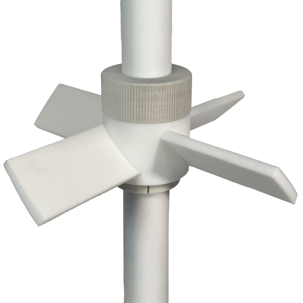 Axial Flow PTFE Agitator, Four-Blade, 25.4mm, Compression Hub ...