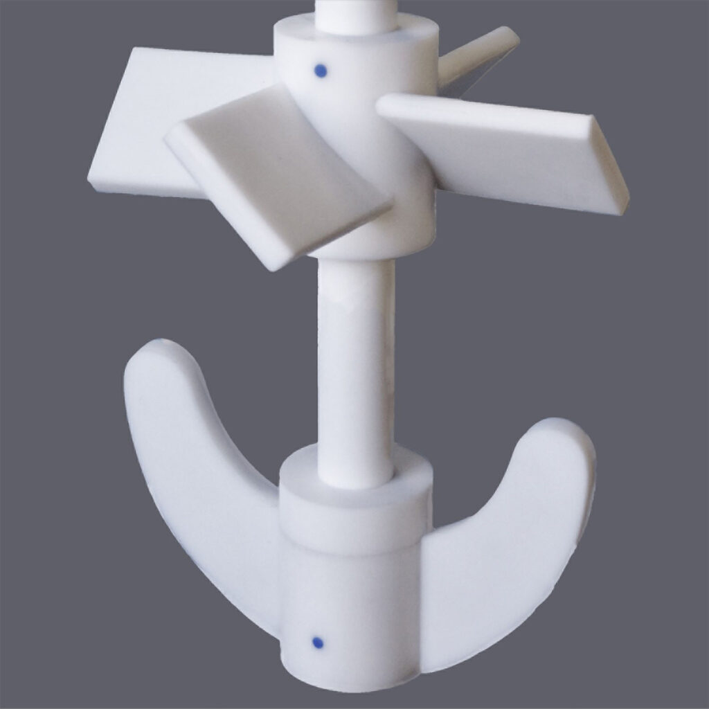 Radial Flow PTFE Paddle, 2 - 45° Blades - Scientific Machine
